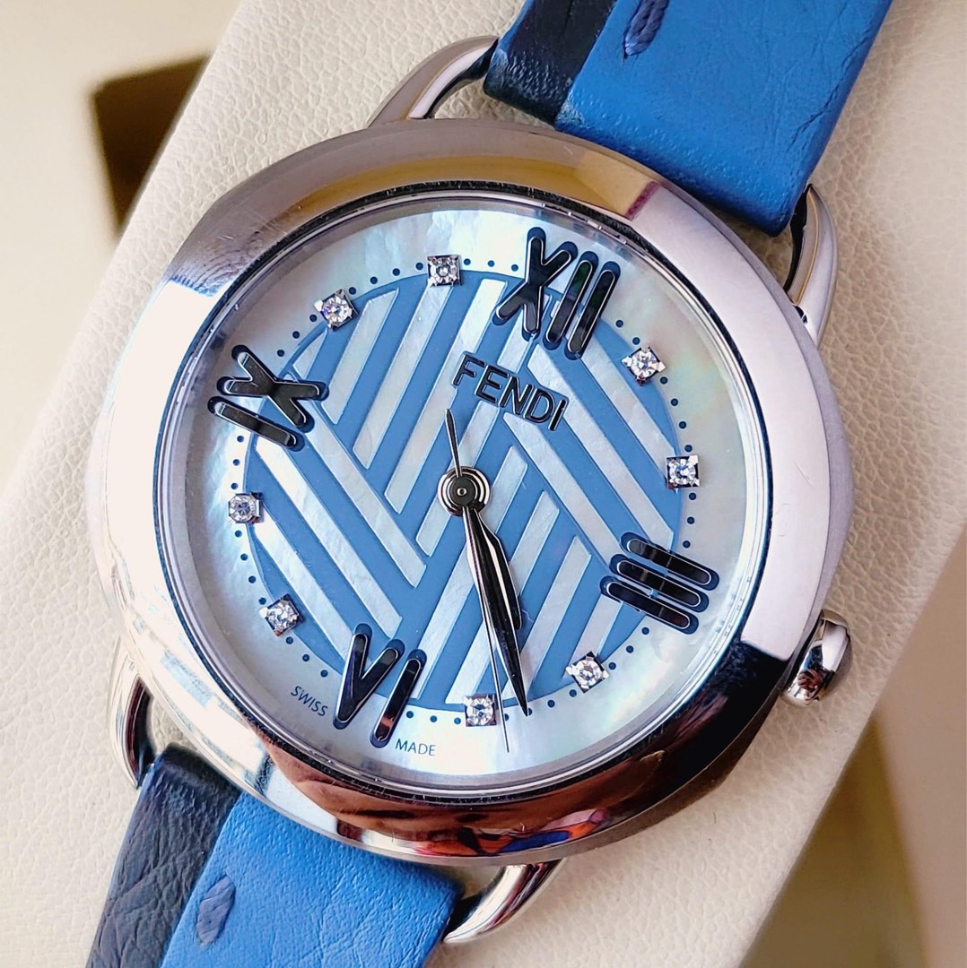 FENDI w/ 8 pt. Diamond Mother of Pearl Dial Watch, Women's Fashion, Watches & Accessories ...