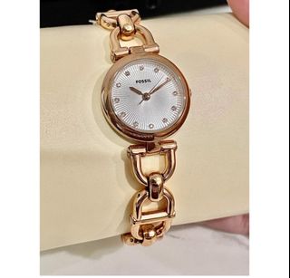 Fossil Women's Tillie Mini Three-Hand, Gold-Tone Stainless Steel Mesh ...