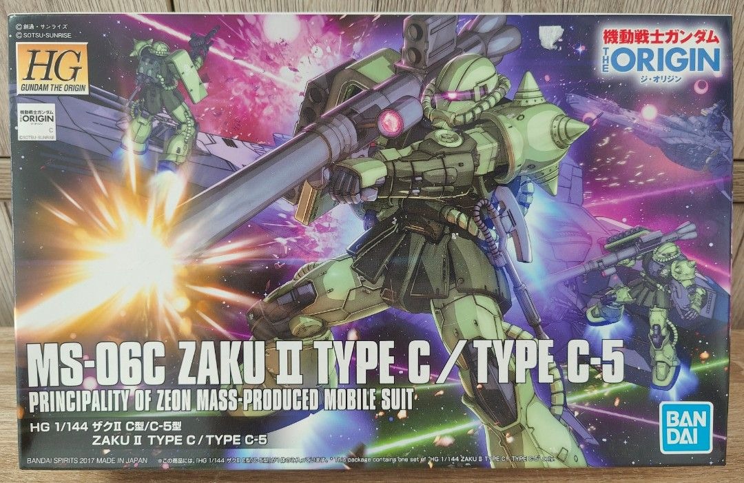 HGGTO HG HGUC 1/144 MS-06C Zaku II Type C / Type C-5 Gundam the Origin, 興趣及遊戲, 玩具 & 遊戲類 - Carousell
