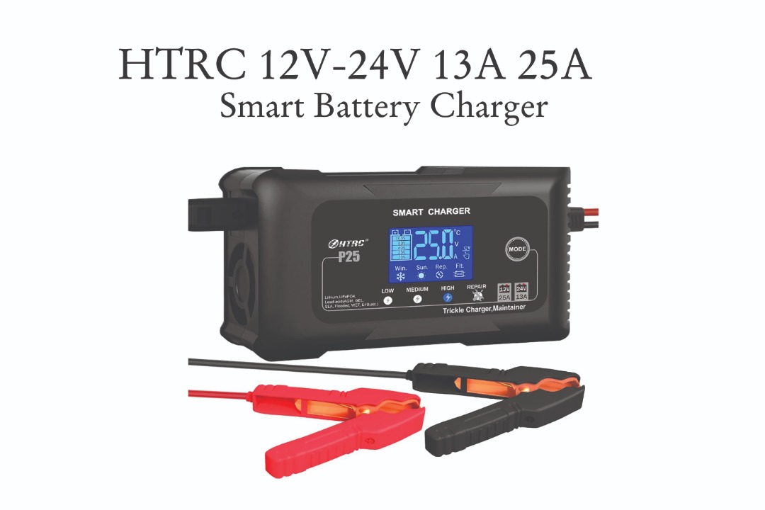 HTRC P25 Lithium Battery Charger 12V 24V LifePo4 Lead Acid (AGM/Gel/SLA ...
