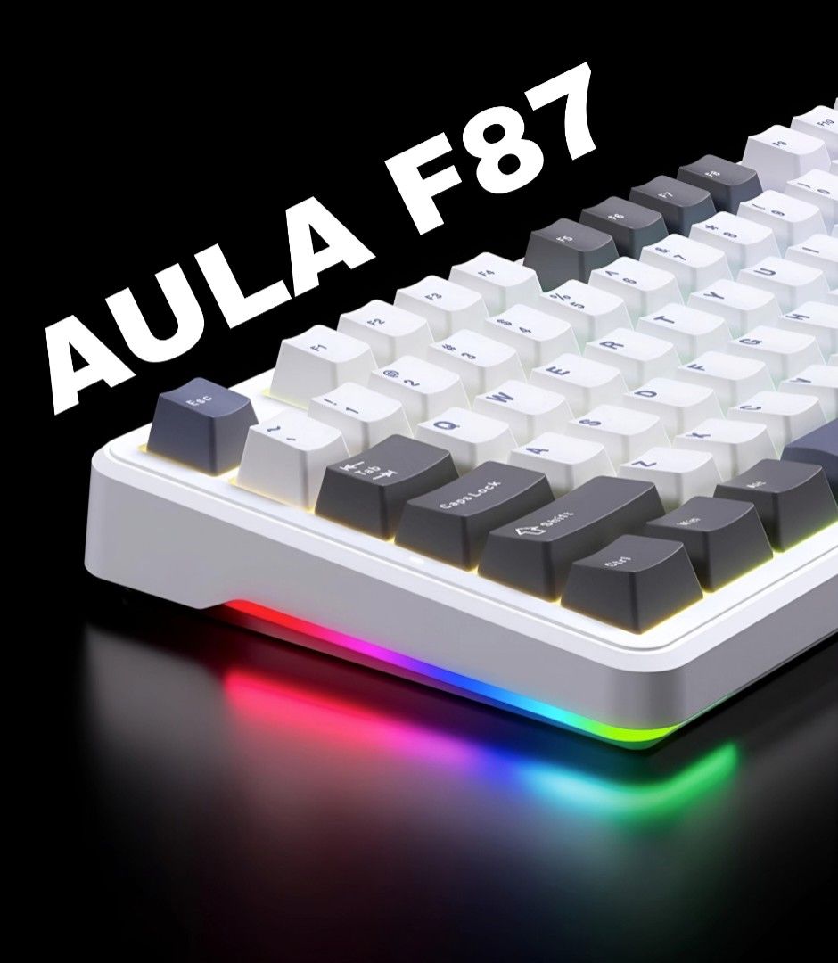 (INSTOCK) Aula F87 TKL (Creamy Thocky) EPOMAKER Mechanical Keyboard, Gasket-mounted RGB 87keys ...