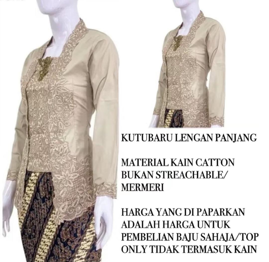 Kebaya KutuBaru Lengan Panjang (One Set), Women's Fashion, Muslimah ...