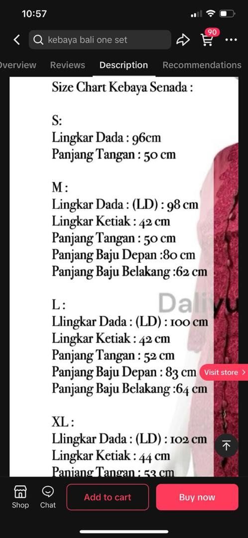 Kebaya KutuBaru Lengan Panjang (One Set), Women's Fashion, Muslimah ...