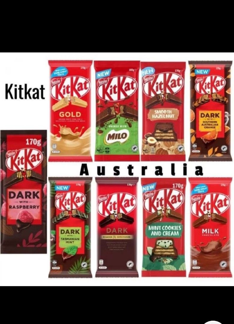 Kitkat Asutralia coklat chocolate Mint milo mint gold dark caramel ...