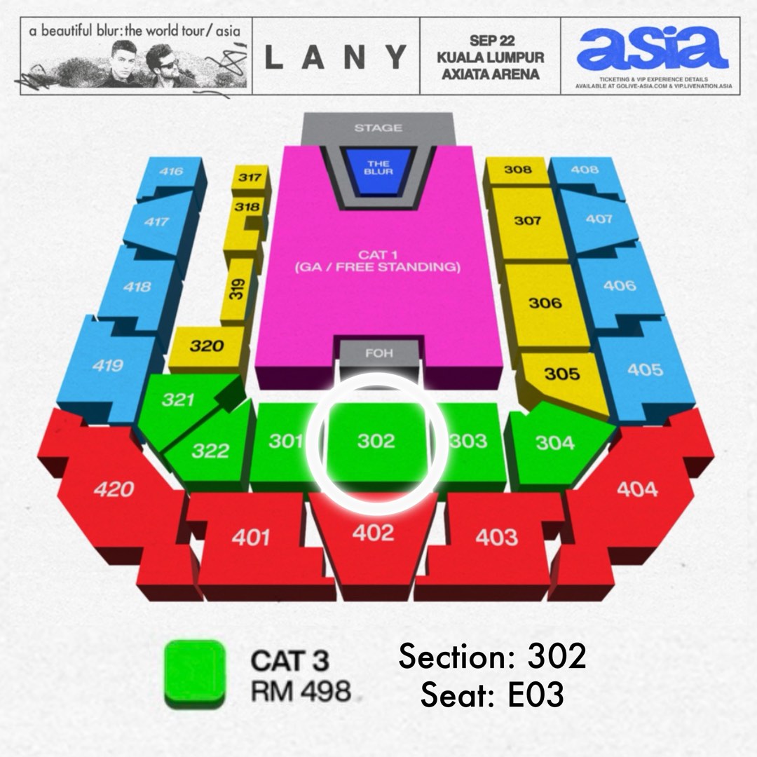 💙 Lany Concert Malaysia 2024 (Cat 3), Tickets & Vouchers, Event Tickets ...