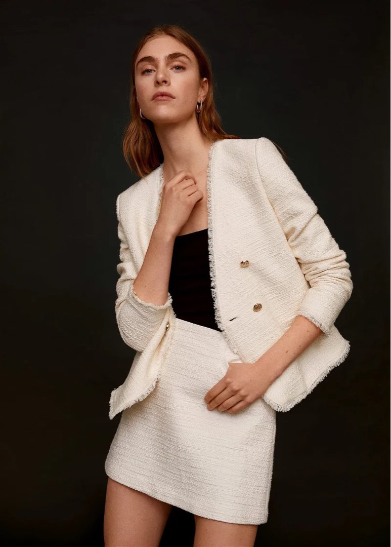 Mango tweed set, Women's Fashion, Coats, Jackets and Outerwear on Carousell