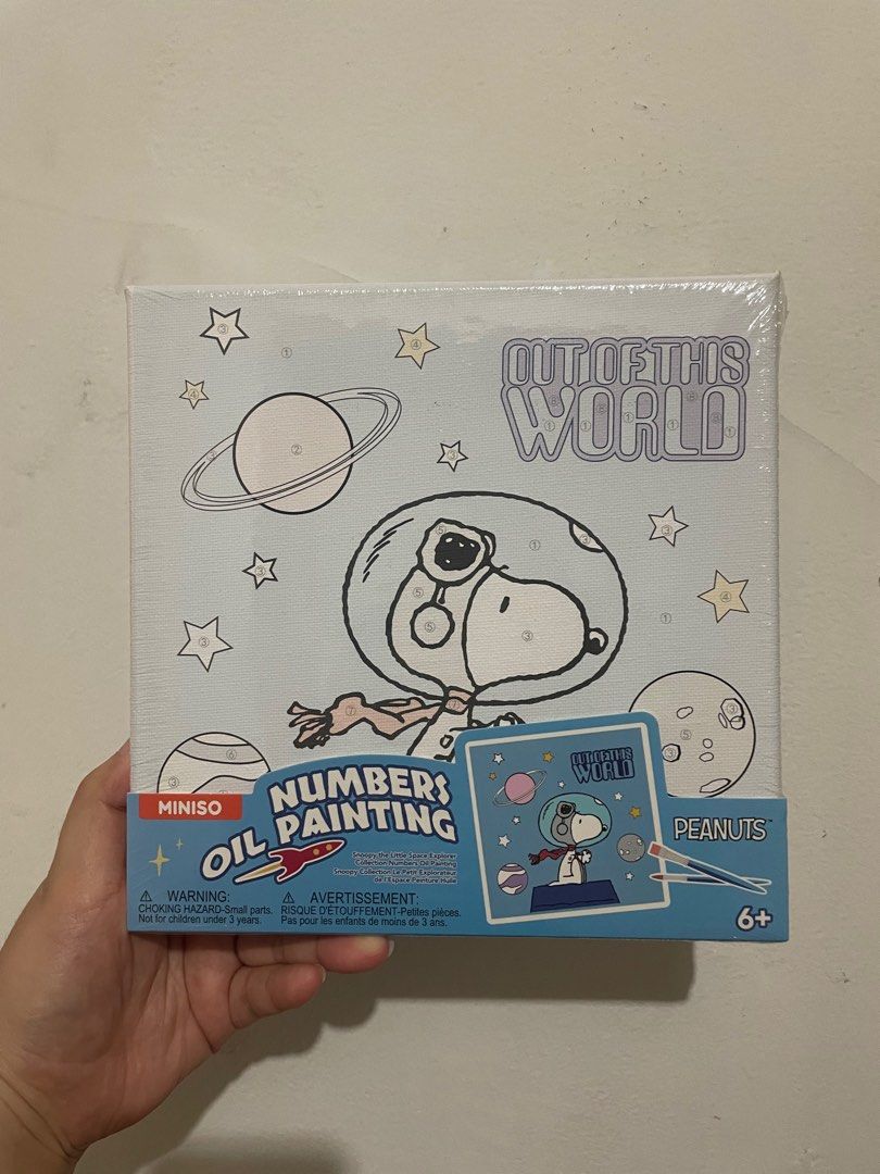 Miniso Snoopy Numbers Oil Painting, Desain & Kerajinan Tangan, Alat ...