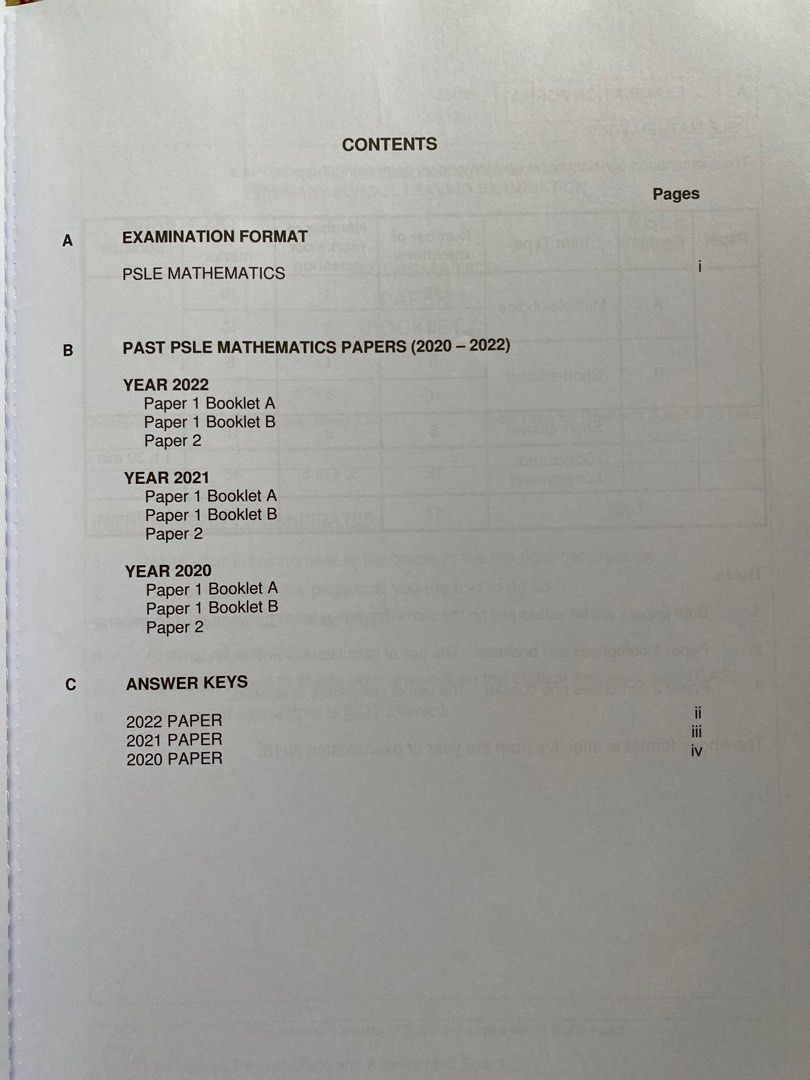 MOE PSLE Exam Papers Mathematics, Hobbies & Toys, Books & Magazines ...