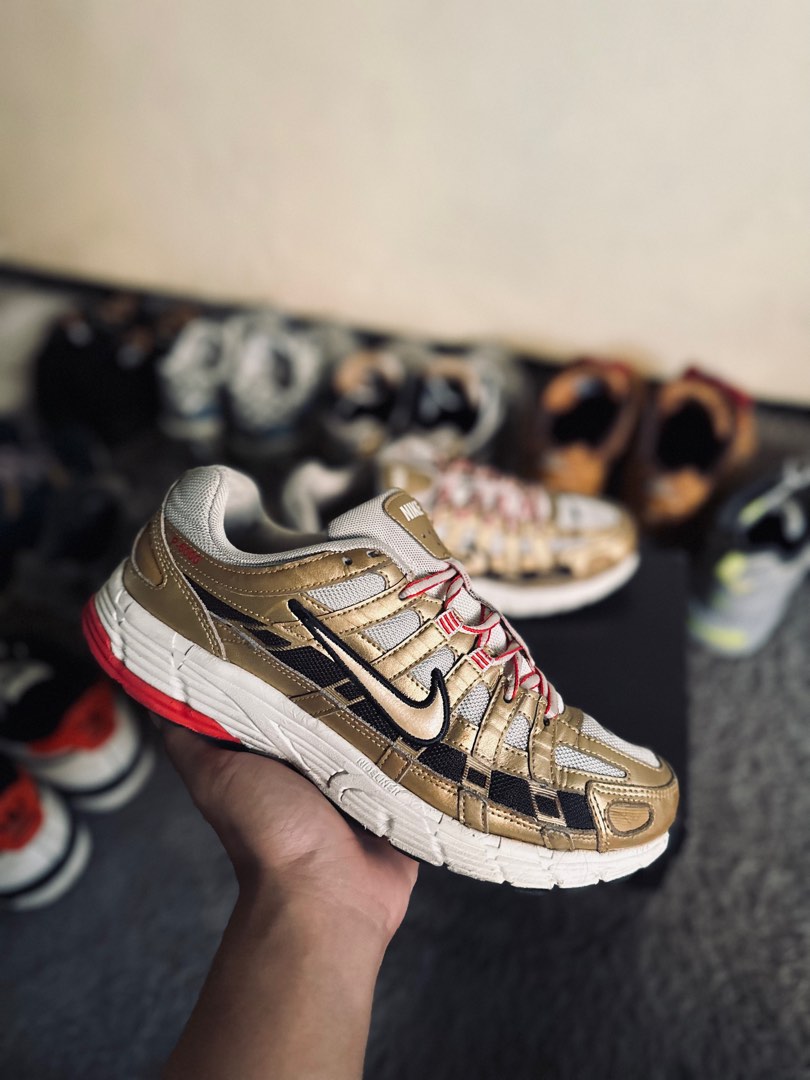 Nike P6000 "White Pure Gold", Fesyen Pria, Sepatu , Sneakers di Carousell