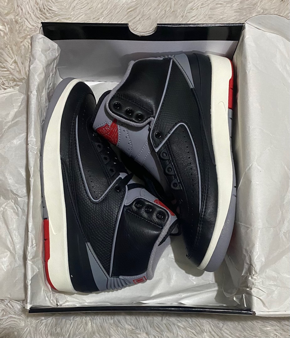 ORIGINAL AIR JORDAN 2 RETRO BLACK CEMENT, Men's Fashion, Footwear ...