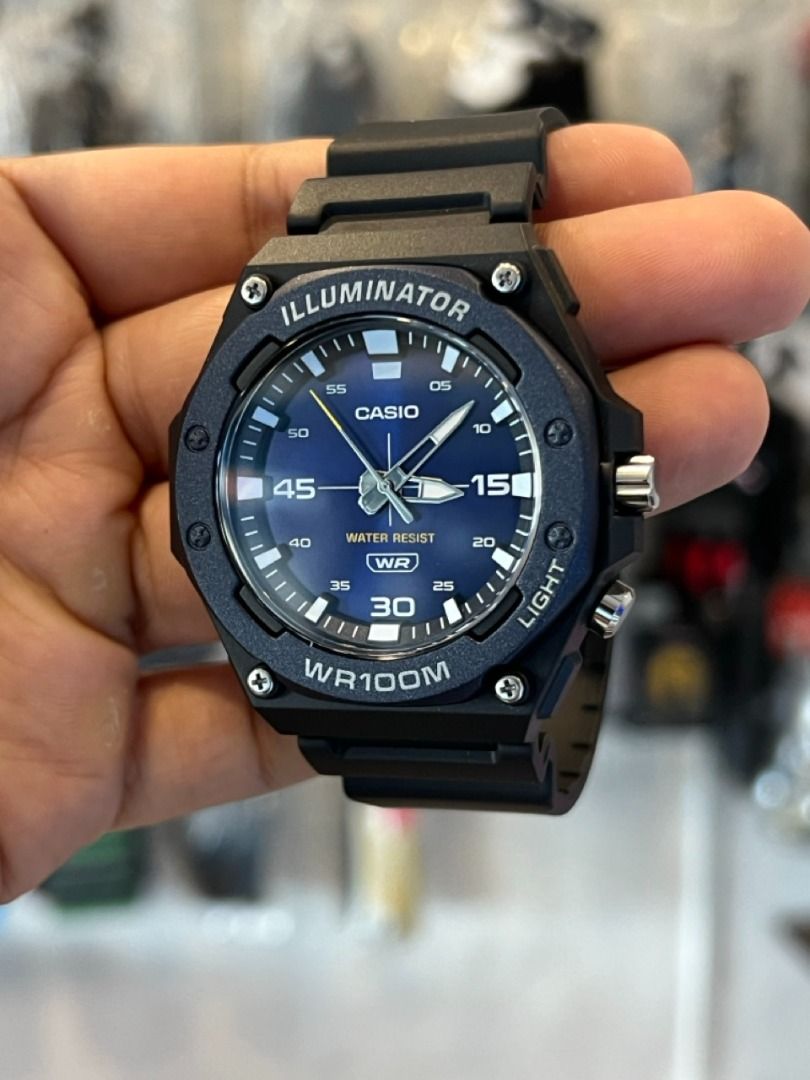 ORIGINAL CASIO Analog Blue Dial Resin Band Men's Watch MW-610H-2AV, Men's Fashion, Watches ...