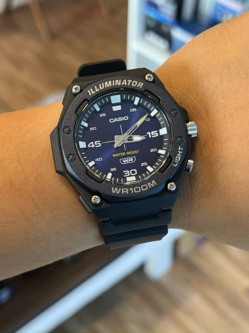 ORIGINAL CASIO Analog Blue Dial Resin Band Men's Watch MW-610H-2AV, Men's Fashion, Watches ...