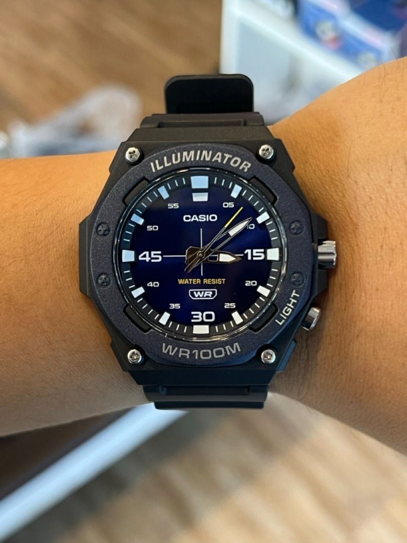 ORIGINAL CASIO Analog Blue Dial Resin Band Men's Watch MW-610H-2AV, Men's Fashion, Watches ...