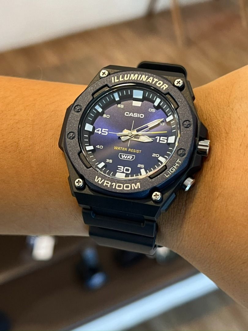 ORIGINAL CASIO Analog Blue Dial Resin Band Men's Watch MW-610H-2AV, Men's Fashion, Watches ...