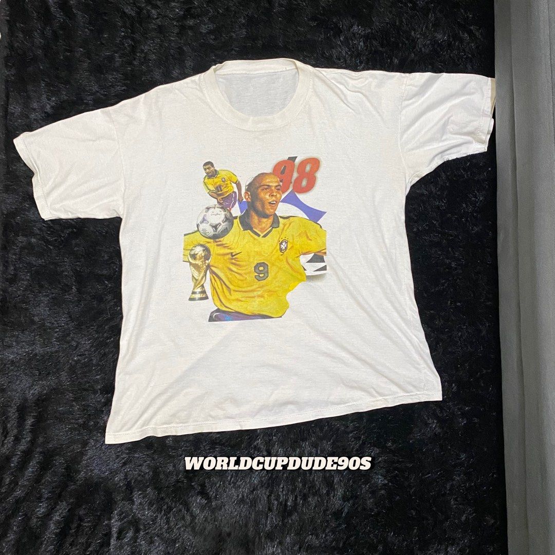 Kaos bola vintage Ronaldo Nazario Piala dunia 98 , BUKAN JERSEY, Fesyen ...