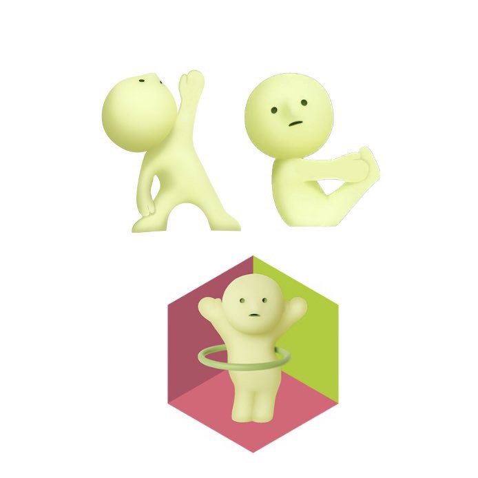 smiski set (exercising series: hula hoop, yoga series: ship & twist ...