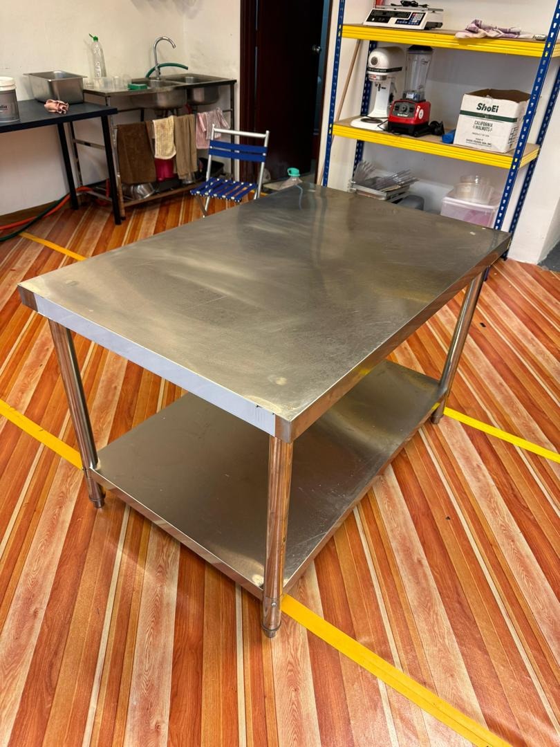 Stainless steel Heavy Duty Table (120x80x80 2 layer), Furniture & Home ...