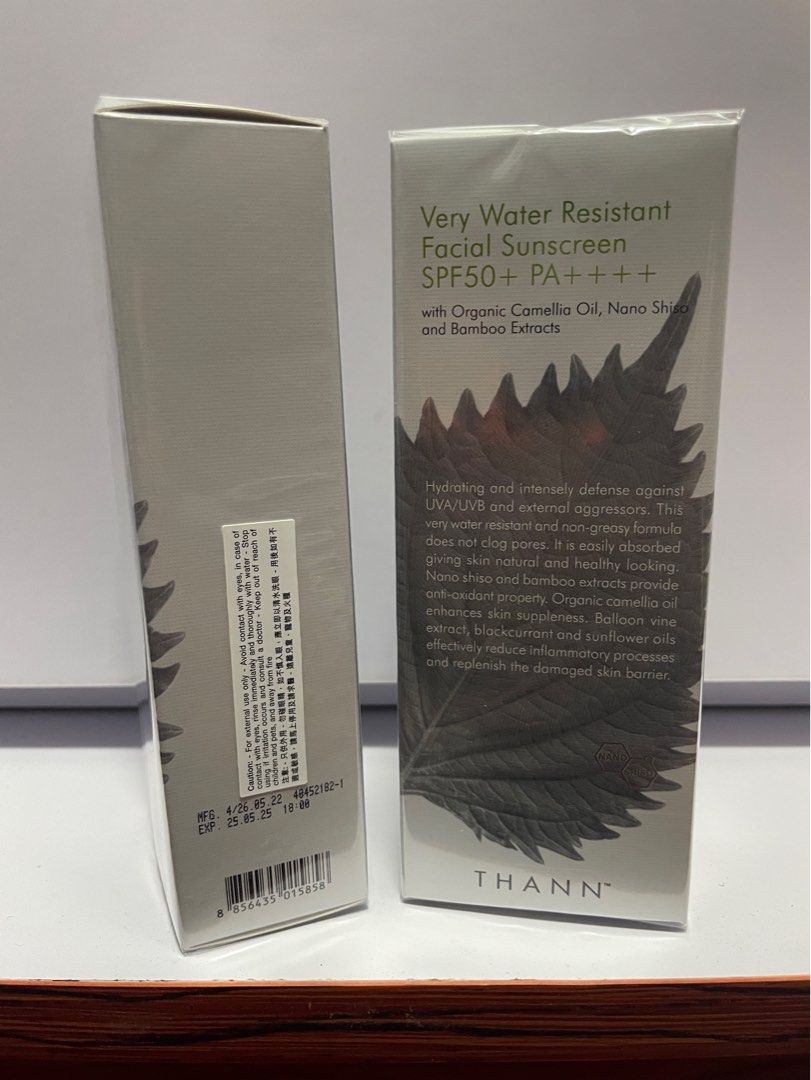THANN 防曬 - Very Water Resistant Facial Sunscreen SPF 50+ PA++++, 美容＆個人護理, 健康及美容 - 皮膚護理, 面部 - 面部 ...