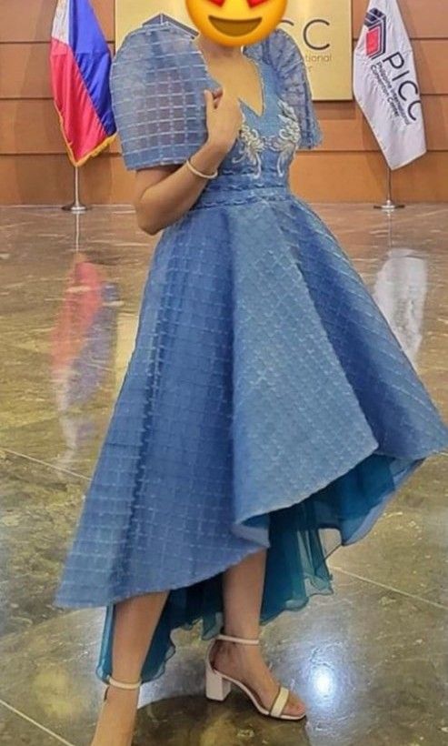 Unique Modern Filipiniana blue, Women's Fashion, Dresses & Sets ...