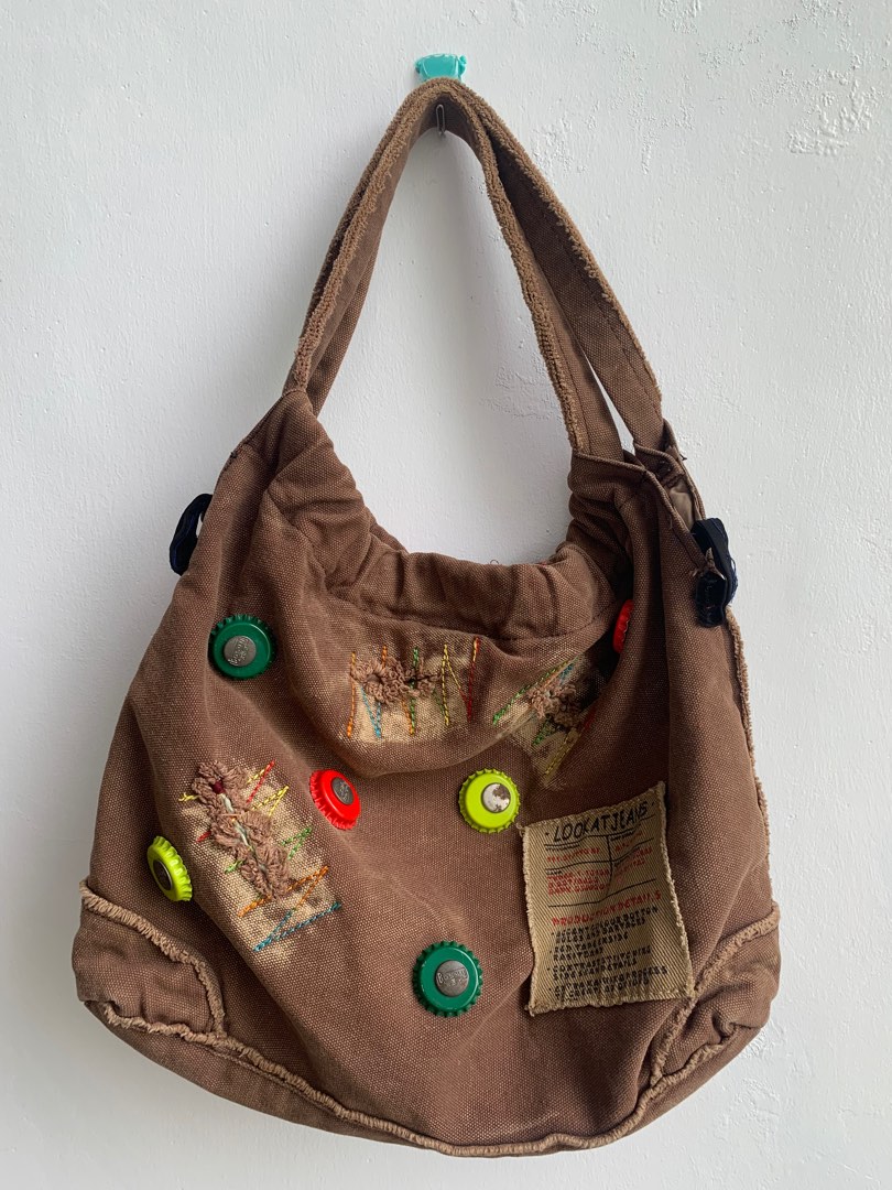 Y2K Grunge Bottle Cap Tote Bag, Women's Fashion, Bags & Wallets, Tote ...