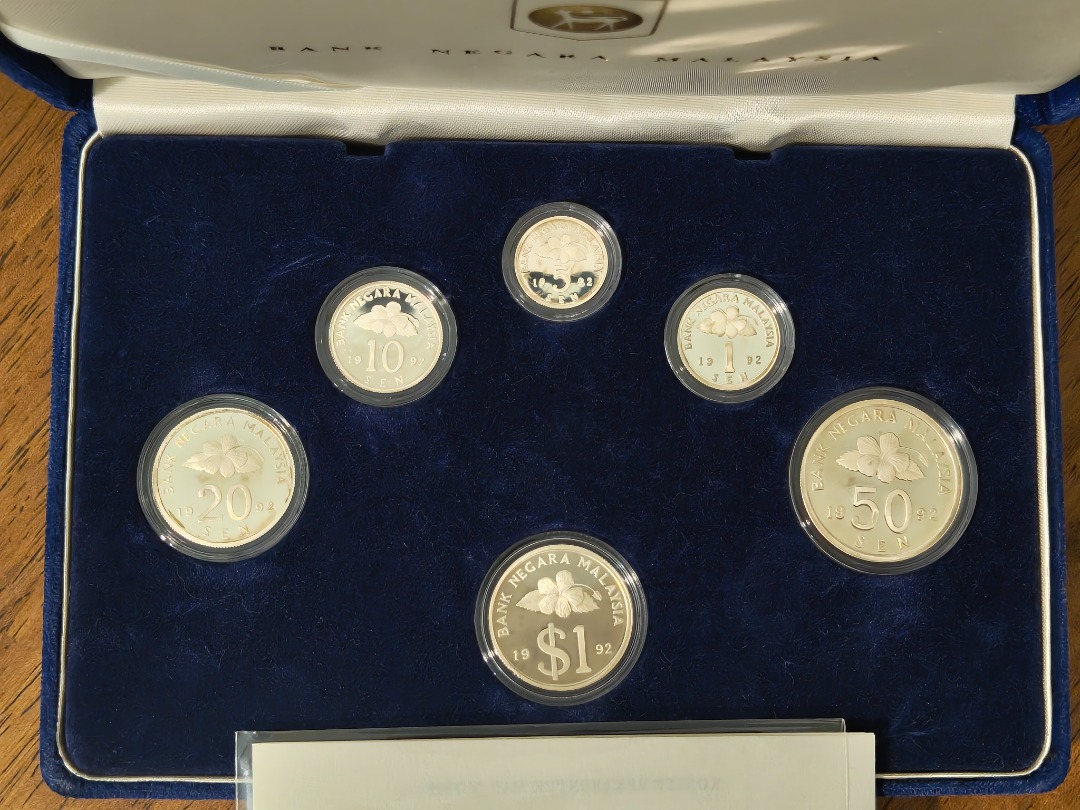 Year 1992 - Silver Proof Coin Set Commemorative Bank Negara Malaysia ...