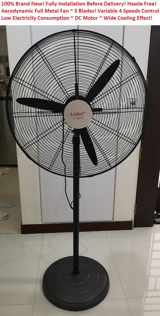 26” Industrial Powerful Stand Fan. Brushless DC Motor ~ Low energy ...
