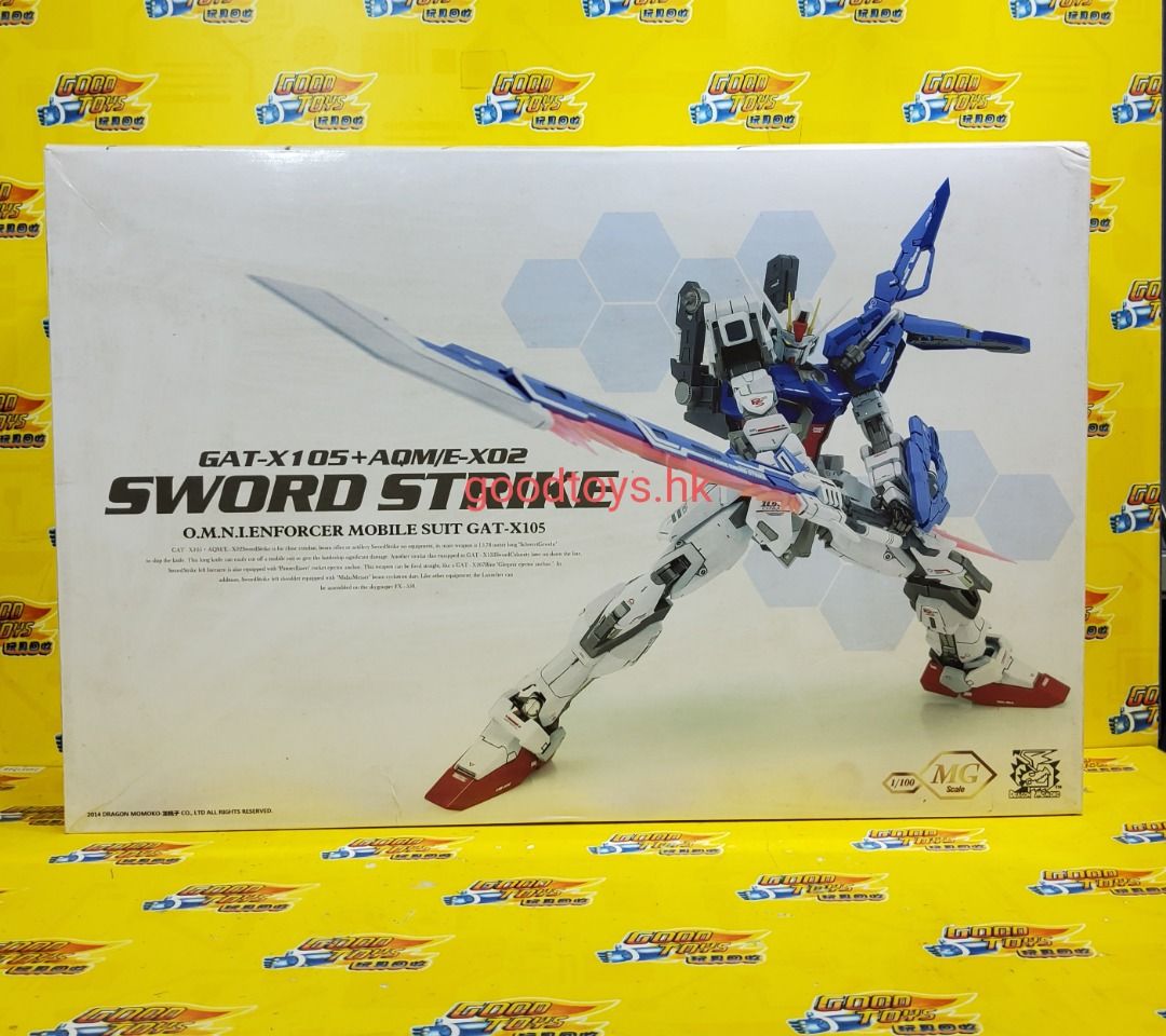 全新未砌 龍桃子 1/100 MG 模型 GAT-X105+AQM/E-X02 SWORD STRIKE 突擊高達, 興趣及遊戲, 玩具 & 遊戲類 - Carousell