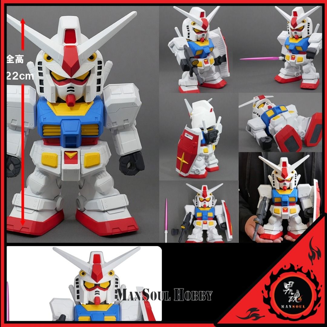 [日版 更保值] 元祖 高達 Q版 大膠 再販 Plex Jumbo Soft Vinyl Figure SD Gundam RX-78-2 Figure, 興趣及遊戲, 玩具 & 遊戲類 ...