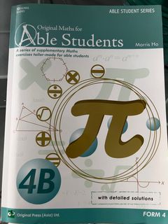 Original Maths for Able Students F2A and F2B, 興趣及遊戲, 書本 & 文具, 書本及雜誌 - 補充練習 - Carousell