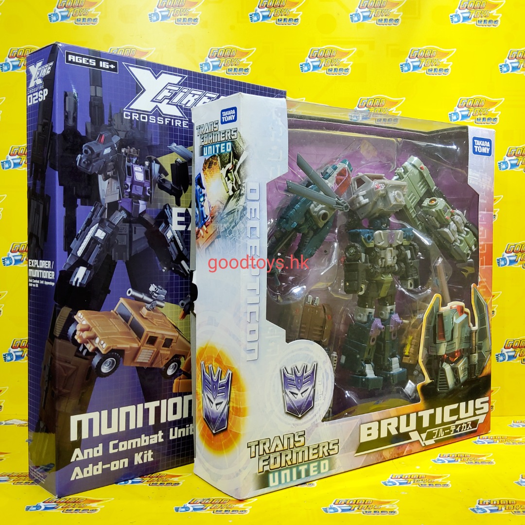 中古已開封 TAKARA TRANSFORMERS UNITED BRUTICUS + 第三方廠 FANSPROJECT CROSSFIRE ...