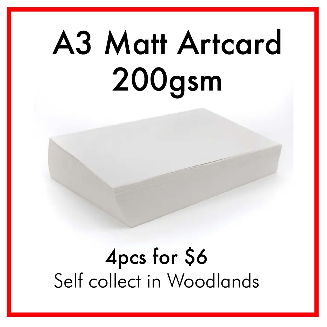 A4 Matt Artcard 200gsm, Hobbies & Toys, Stationery & Craft, Stationery ...