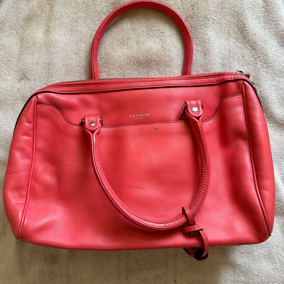 Authentic COACH Legacy Haley Satchel Hand Boston Bag Leather tas coach ...