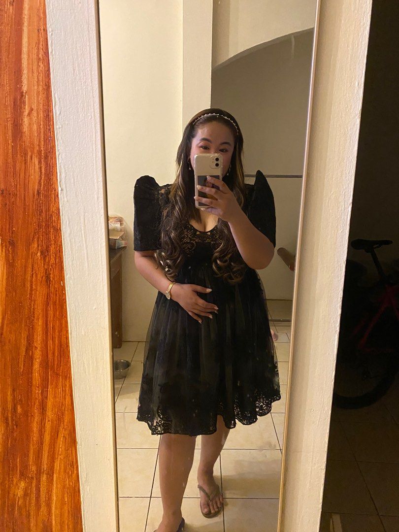 Black Filipiniana Gown, Women's Fashion, Dresses & Sets, Traditional ...