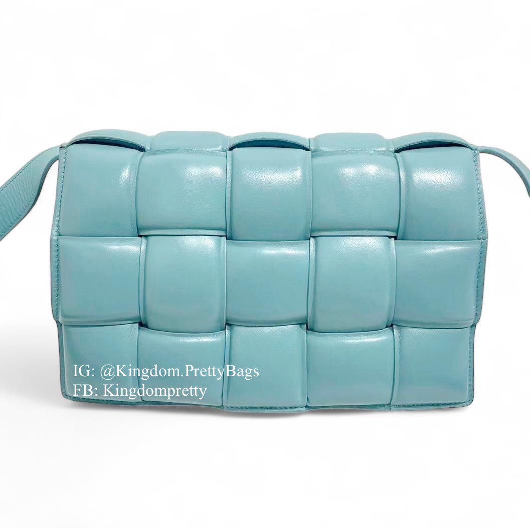 Bottega Veneta BV Padded Cassette Interlace Flap Bag in Tiffany Blue ...