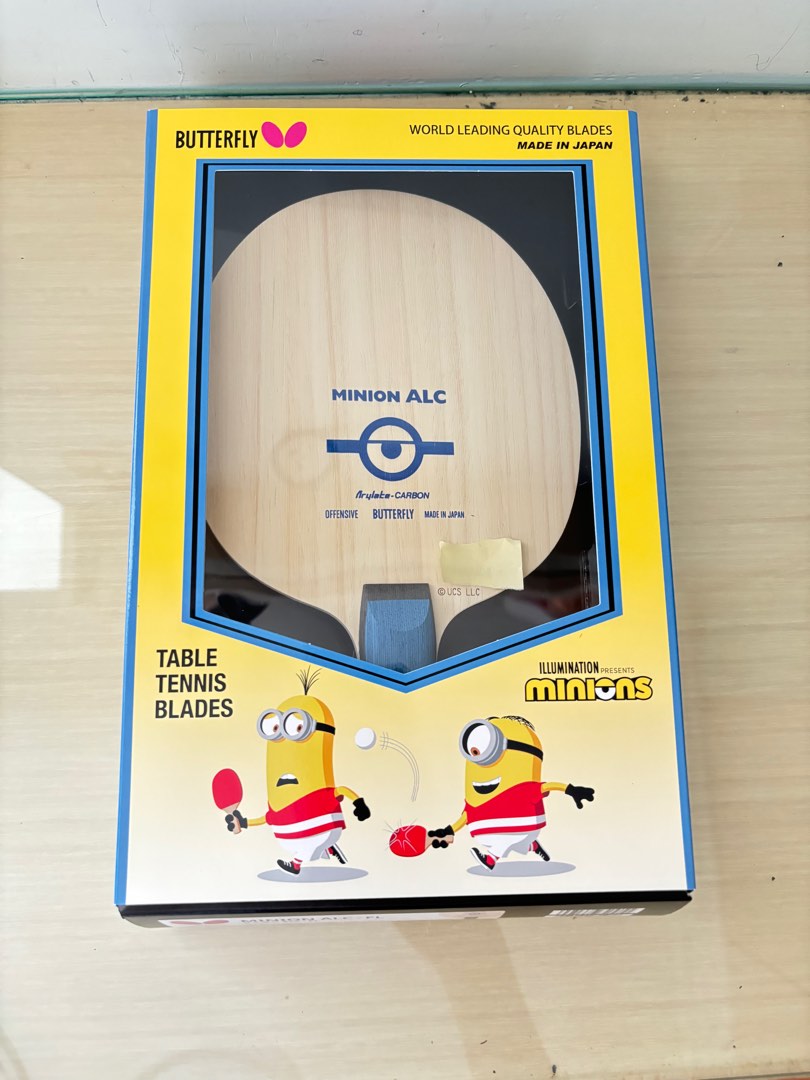 Butterfly 限量版 minions 小黃人 alc 乒乓球拍 樊振東alc 同底板, 運動產品, 運動與體育, 運動與體育 - 球拍和 ...