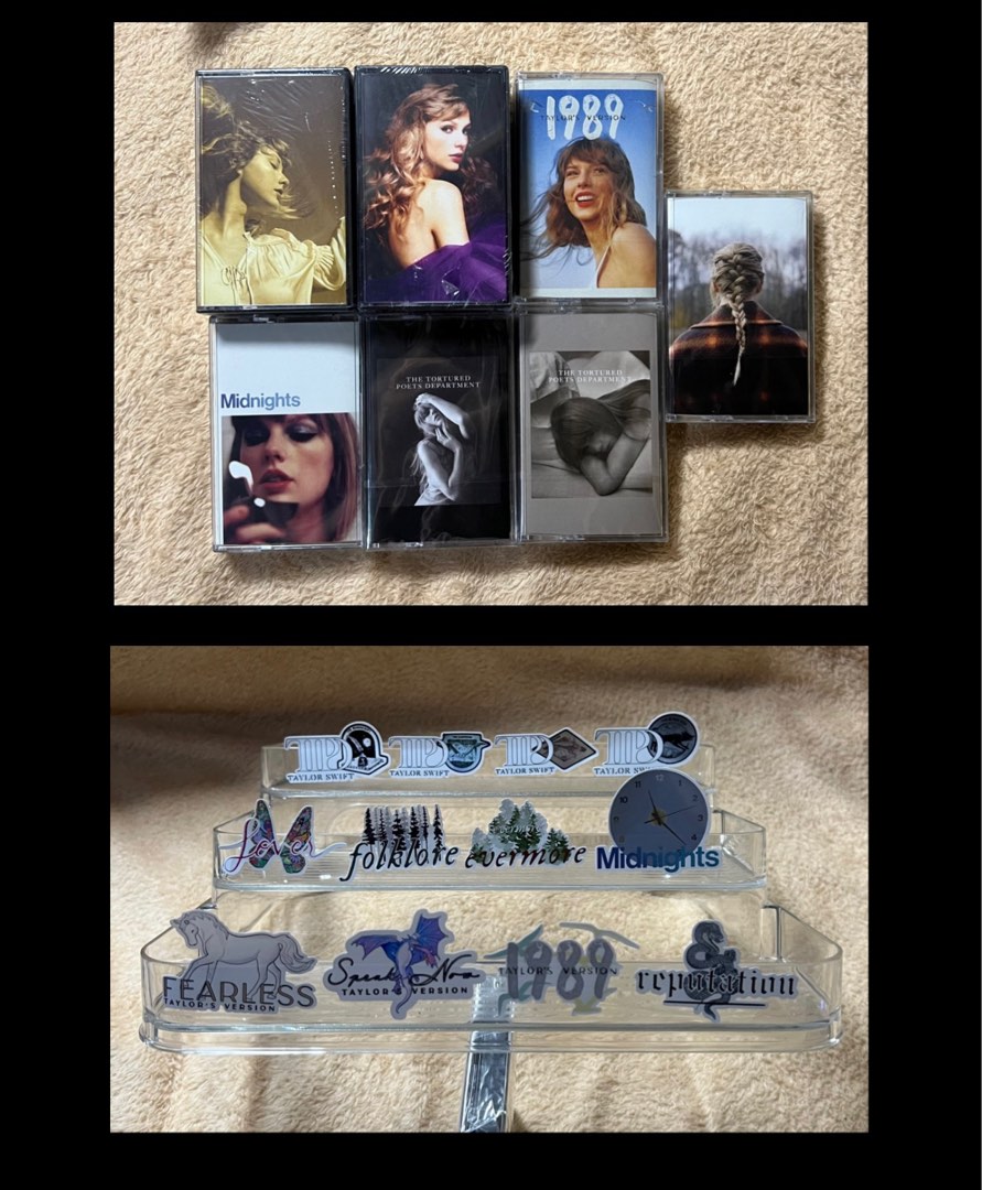 Cassette Bundle w/ Display Rack Taylor Swift, Hobbies & Toys, Music ...