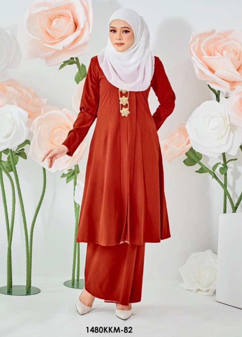 Color blast Kebarung Brick orange, Women's Fashion, Muslimah Fashion ...