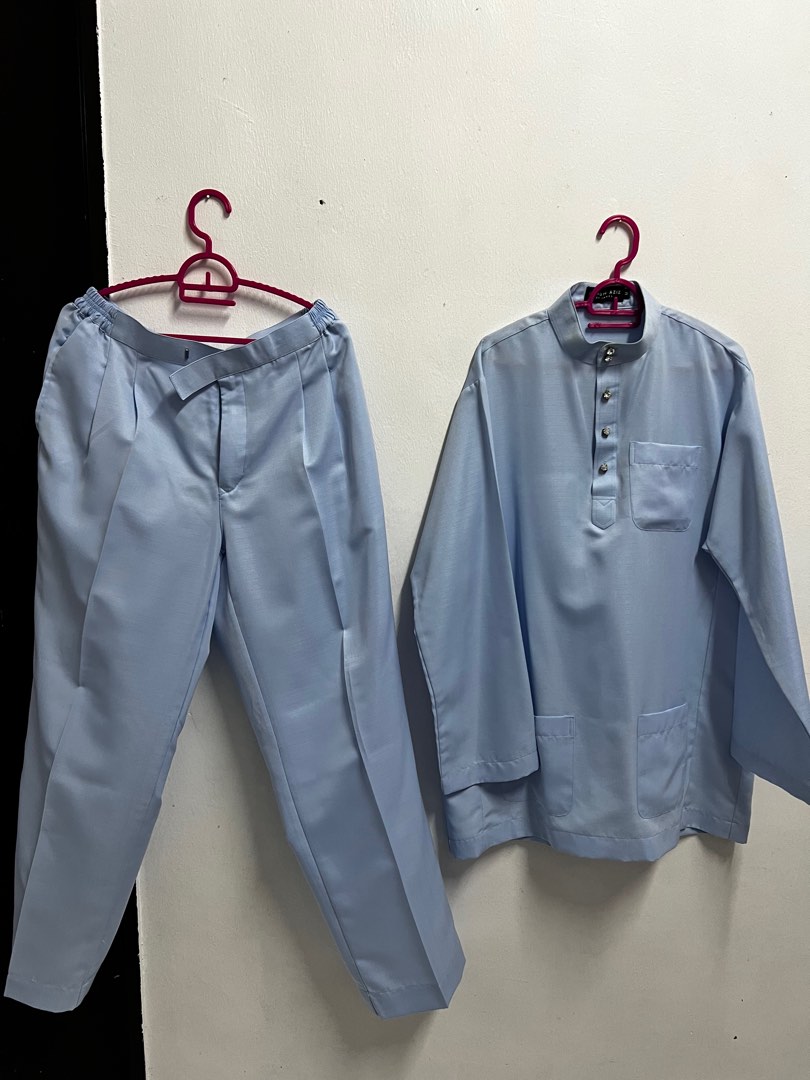 Jakel aaron aziz baby blue baju melayu, Men's Fashion, Tops & Sets ...