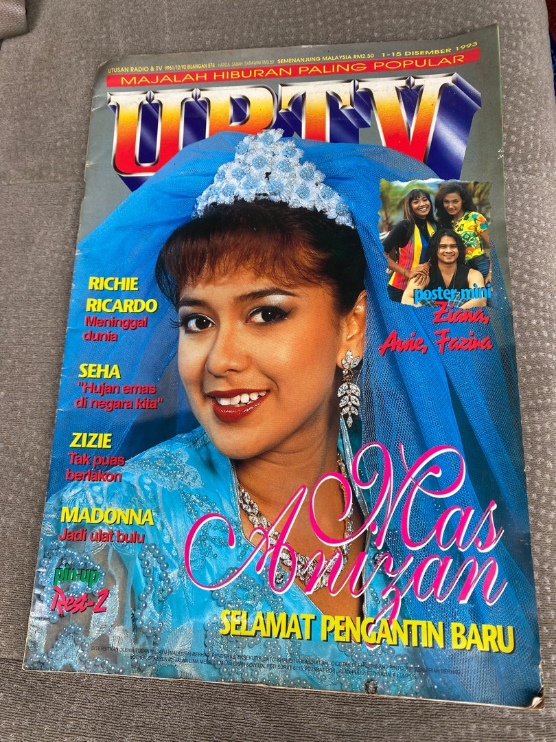 Majalah urtv 1993 with awie era ziana zain poster, Everything Else ...