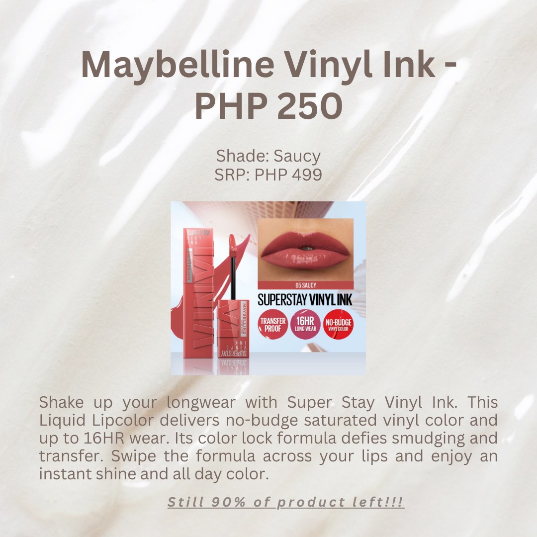 Maybelline Vinyl Ink: Saucy, Peppy, Charmed, Beauty & Personal Care ...