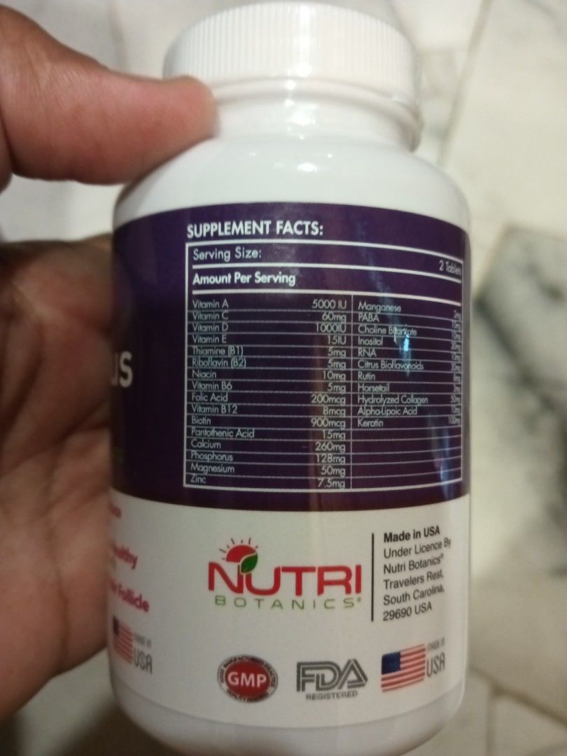 Nutri botanic HAIR PLUS, Health & Nutrition, Health Supplements ...