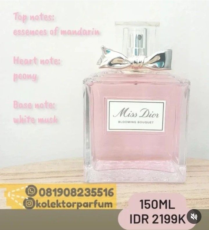 Parfum Original Miss Dior blooming bouquet 150ml EDT tanpa kotak real ...