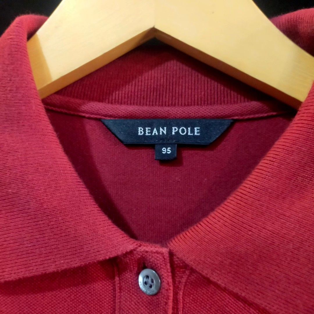 Polo Bean Pole Red, Fesyen Pria, Pakaian , Atasan di Carousell