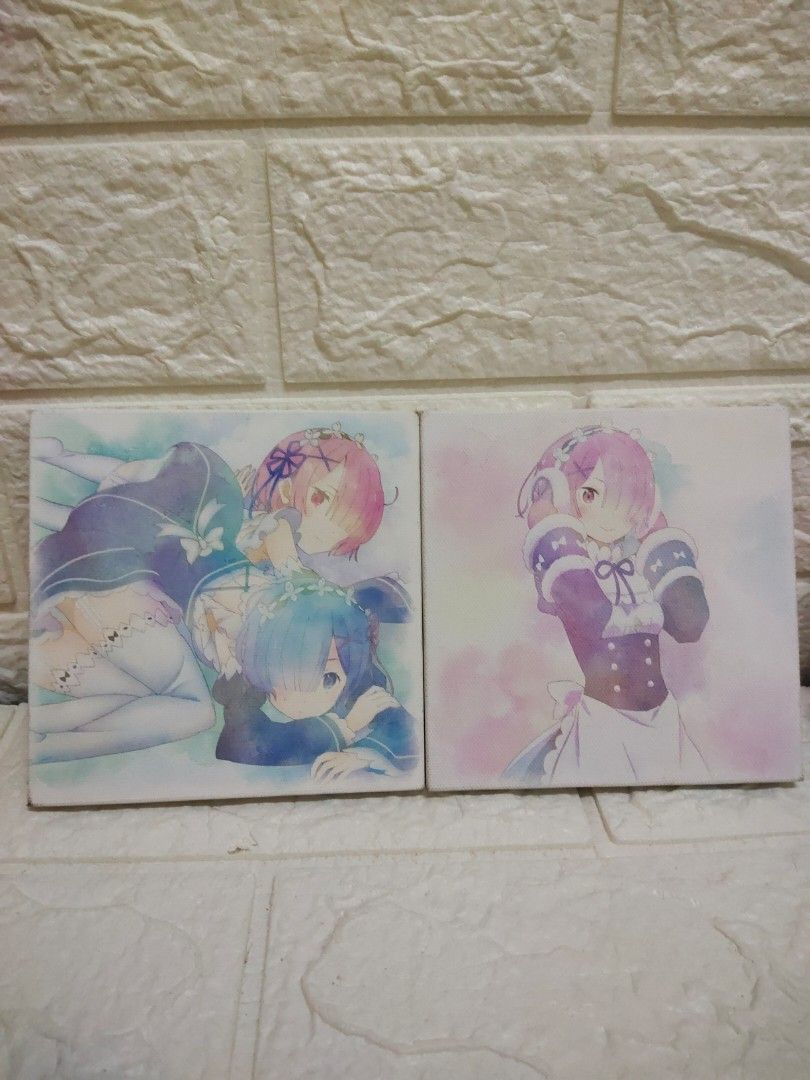 Re Zero Rem Ram Art board both set, Hobbies & Toys, Collectibles ...