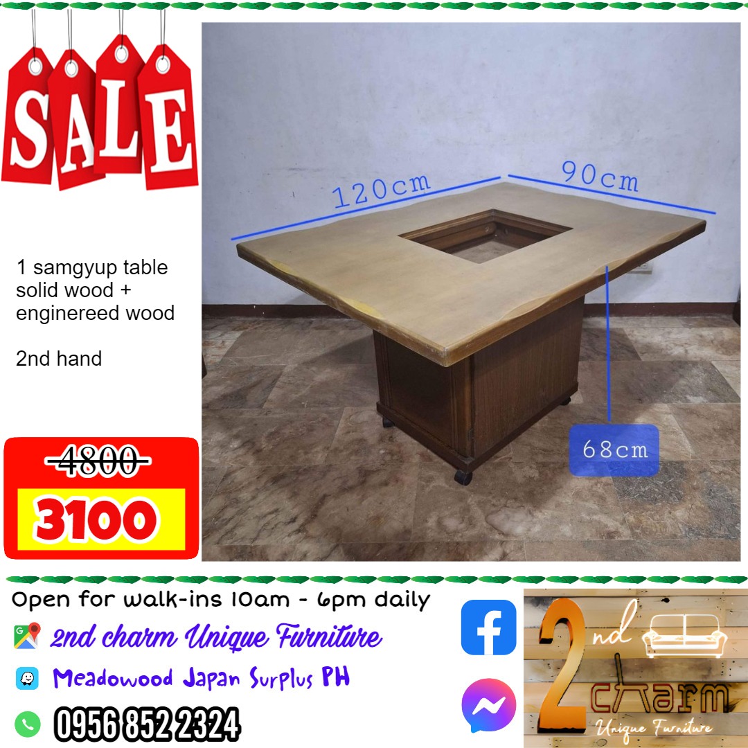rolling samgyup table w/ storage cabinet, Furniture & Home Living ...
