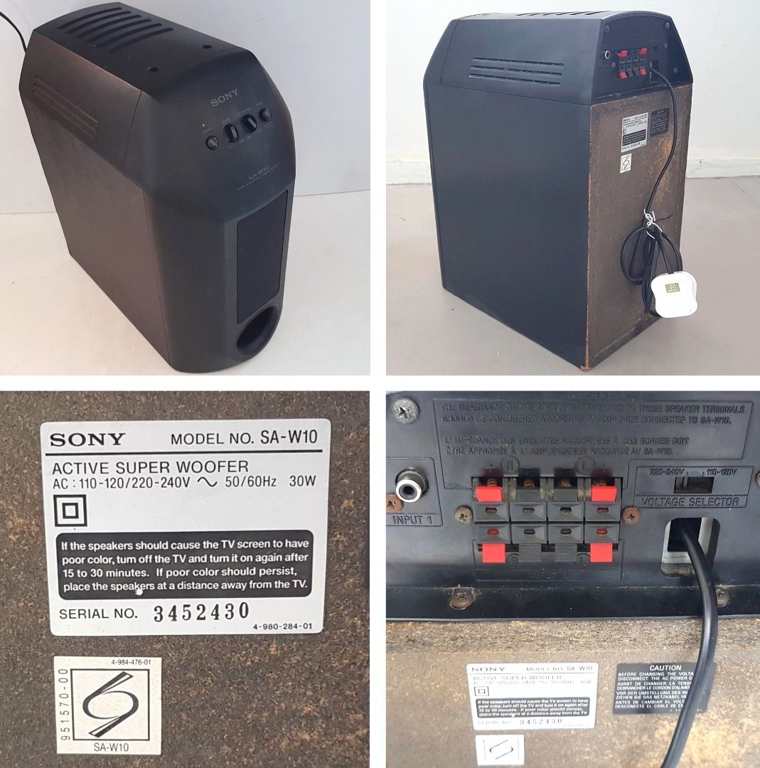 SONY Active Super Woofer, Model SA-W10, JAPAN, SONY Active Subwoofer ...