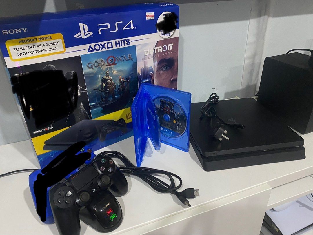 Sony PS4 PlayStation 4 Slim 500GB (1 original controller)+ 2 Game Discs ...
