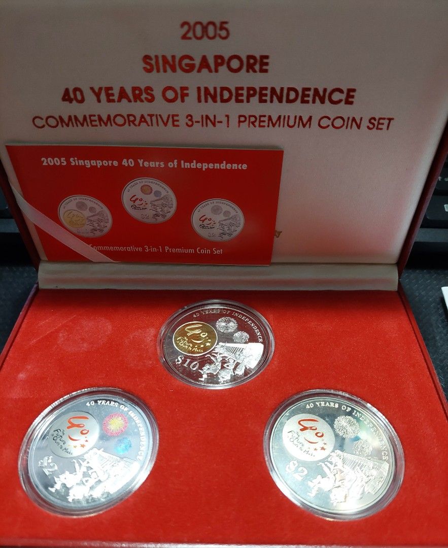 2005 Spore 40 years of independence 3-in-1 premier coin set., Hobbies ...