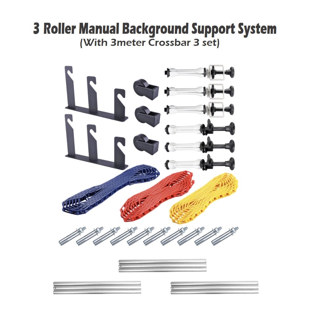 3 Roller Manual Backdrop System + FREE backdrop, Photography ...