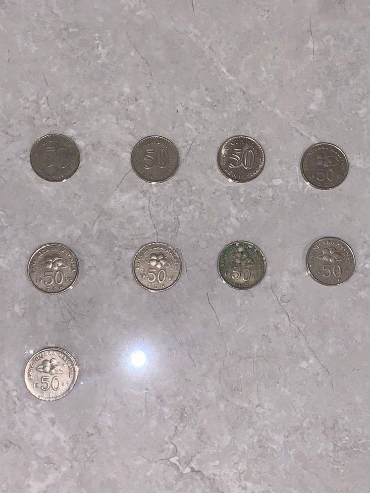 50 sen Syiling Coins from 1980-1990, Hobbies & Toys, Collectibles & Memorabilia, Currency on ...